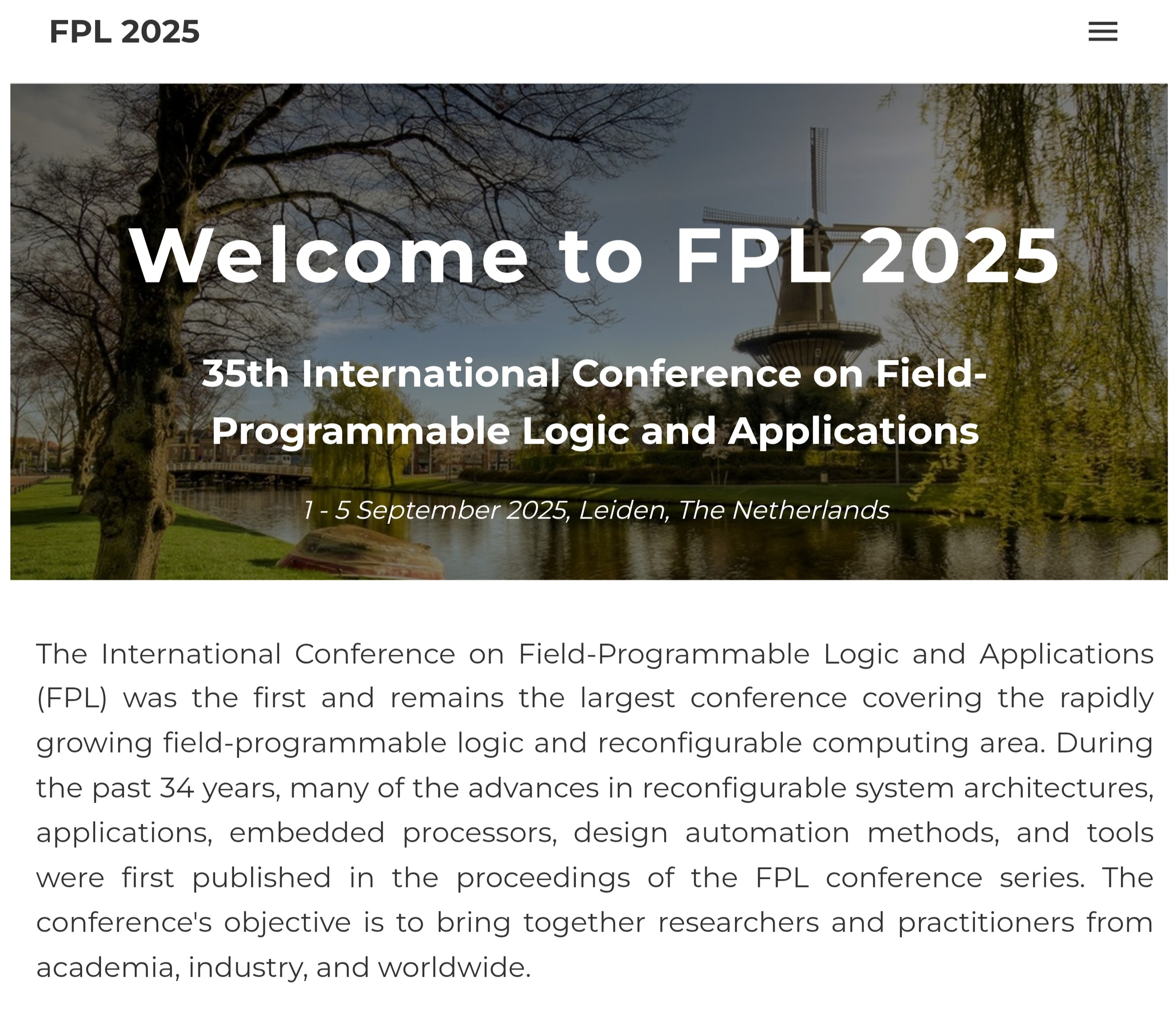 Prof. Ray Joins the Flagship FPL 2025 as TPC Member | CALAS