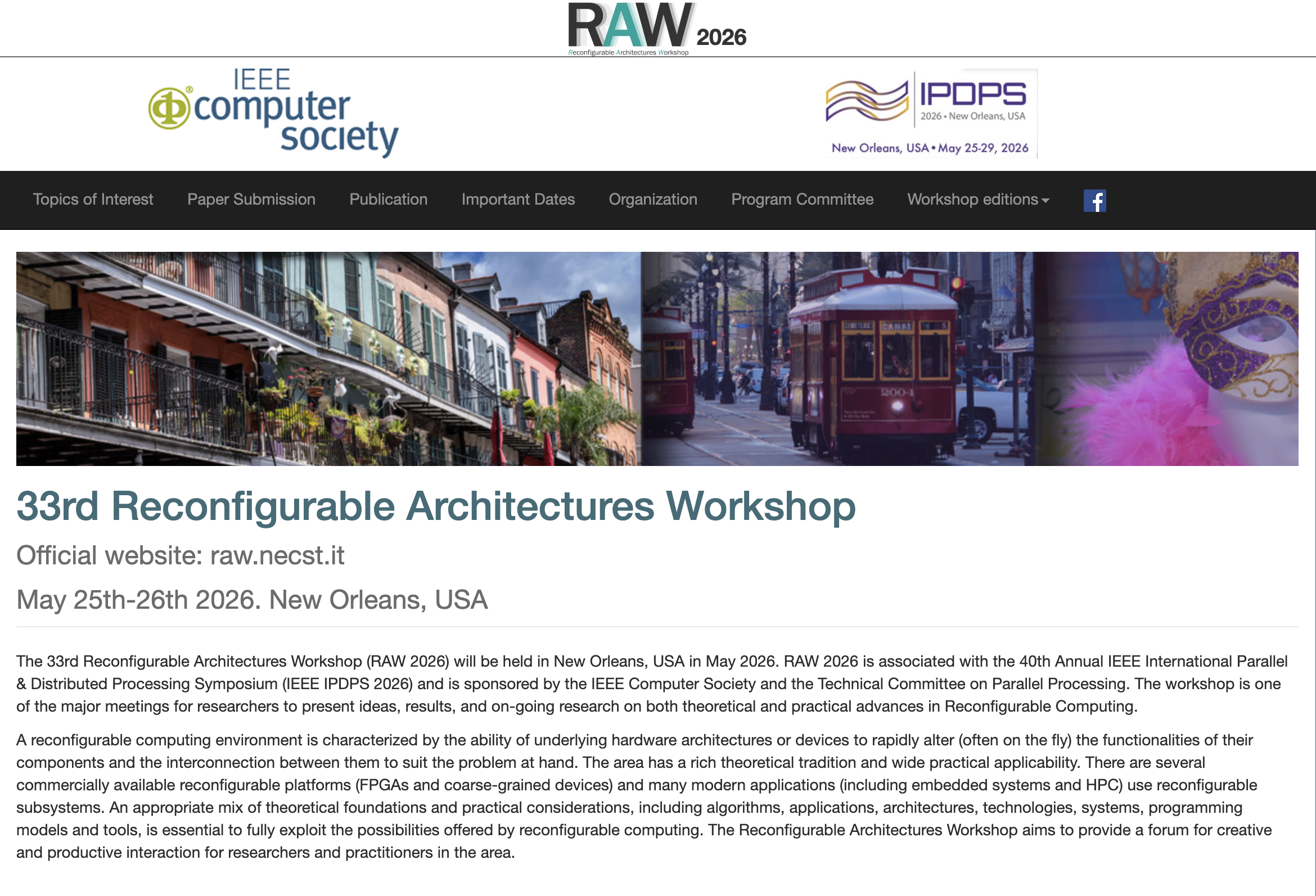 Congratulations to Prof. Ray on RAW 2026 PC Appointment! | CALAS